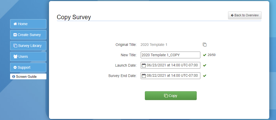 Survey Template Library