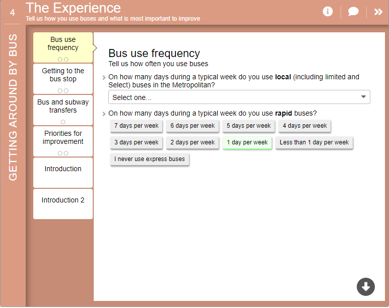 Standard Survey Screen Guide