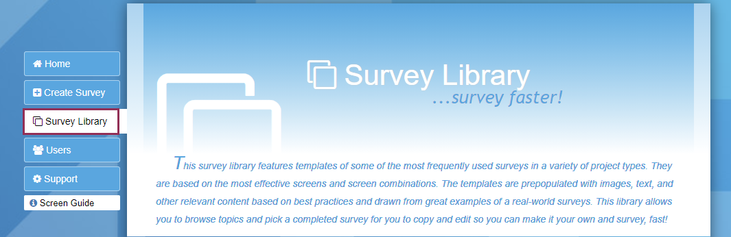 Survey Template Library