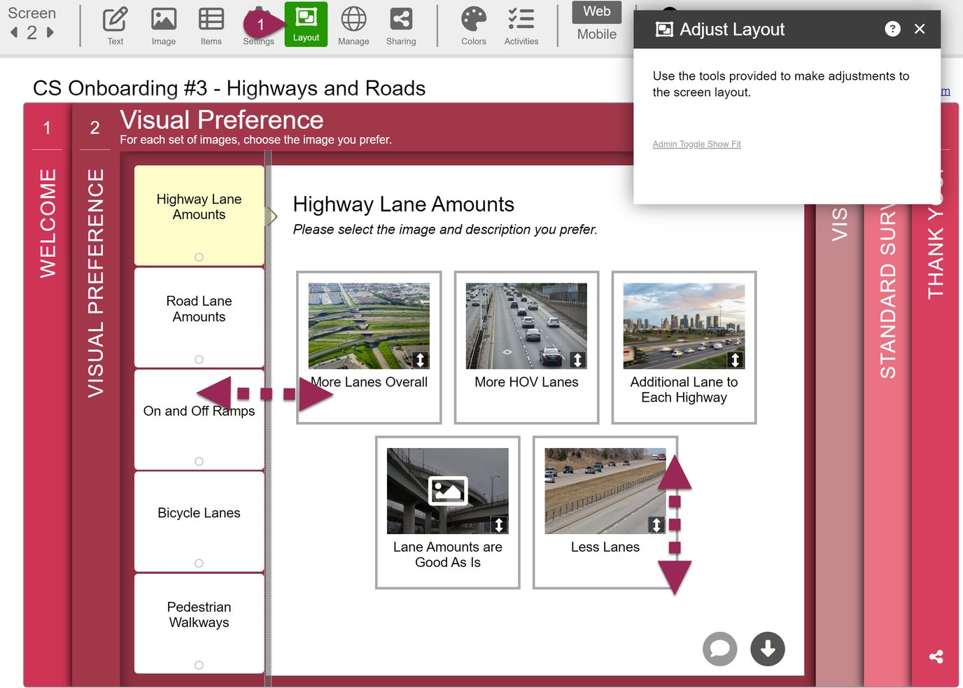 Visual Preference Screen