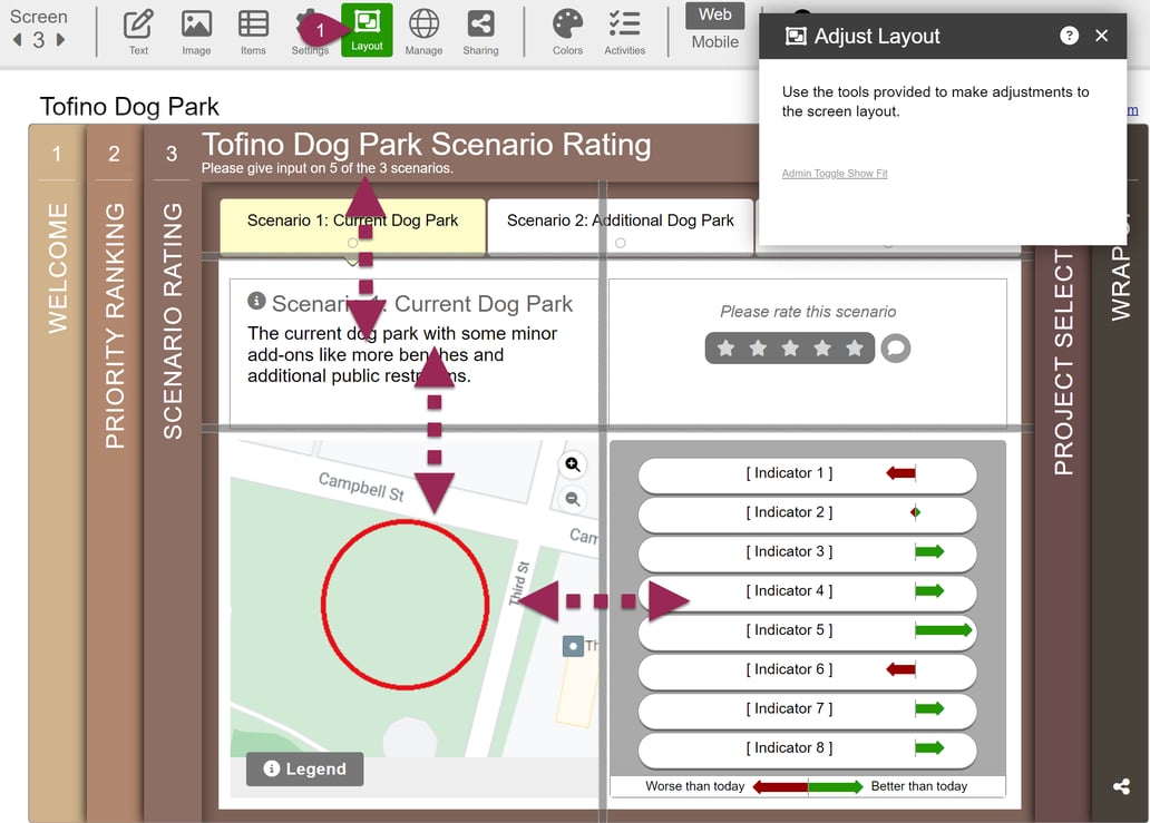 Scenario Rating Screen Layout
