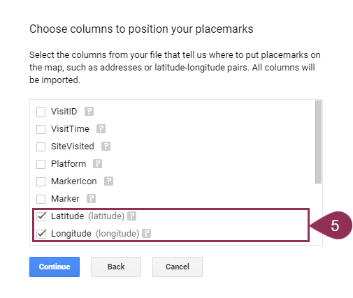 Map Marker Data Summary Options